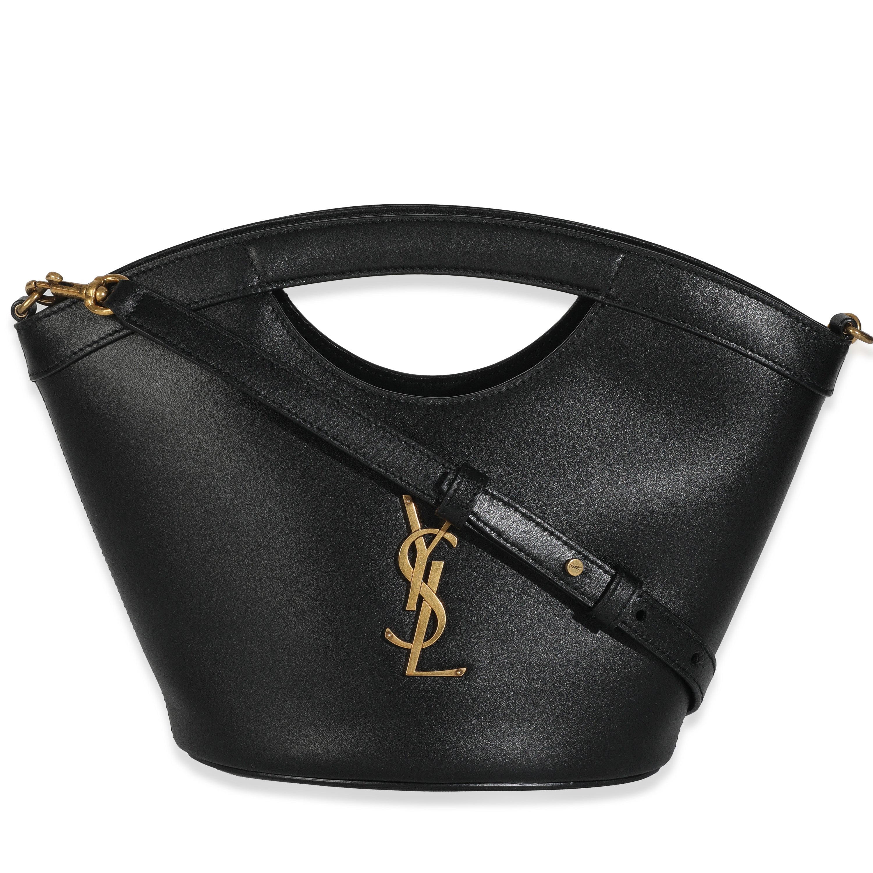 PRE-OWNED Black Smooth Leather Mini Celia Tote